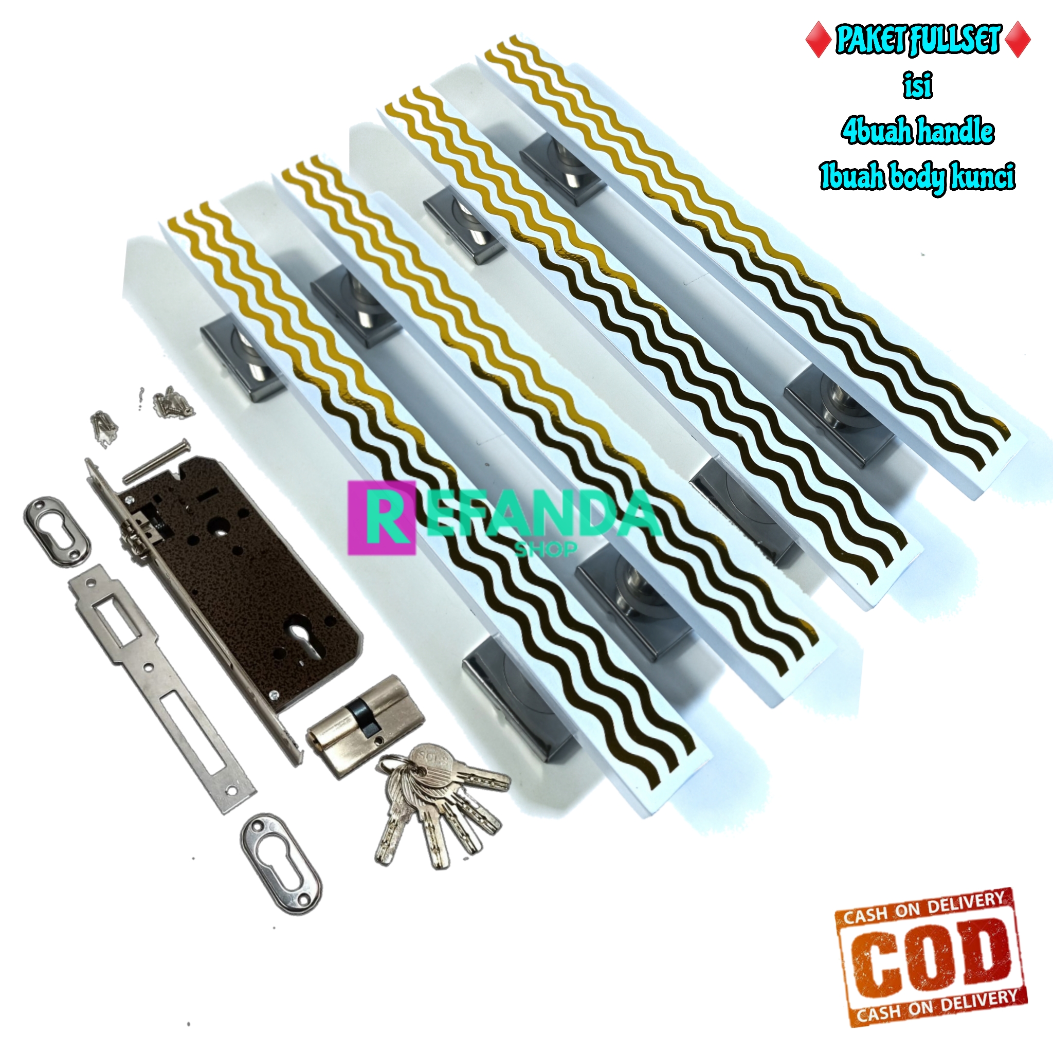 set lock rumah body kunci dan 4buah tarikan gagang handle pintu rumah ...