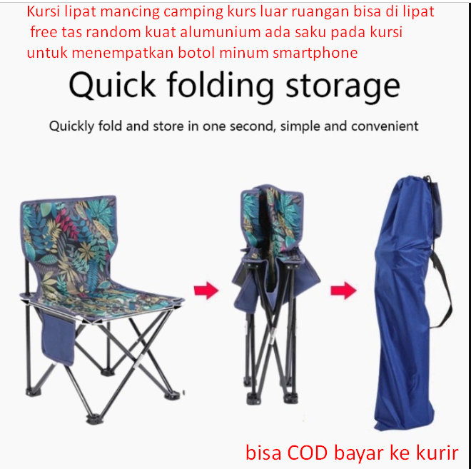 Kursi lipat mancing camping kurs luar ruangan bisa di lipat free tas ...