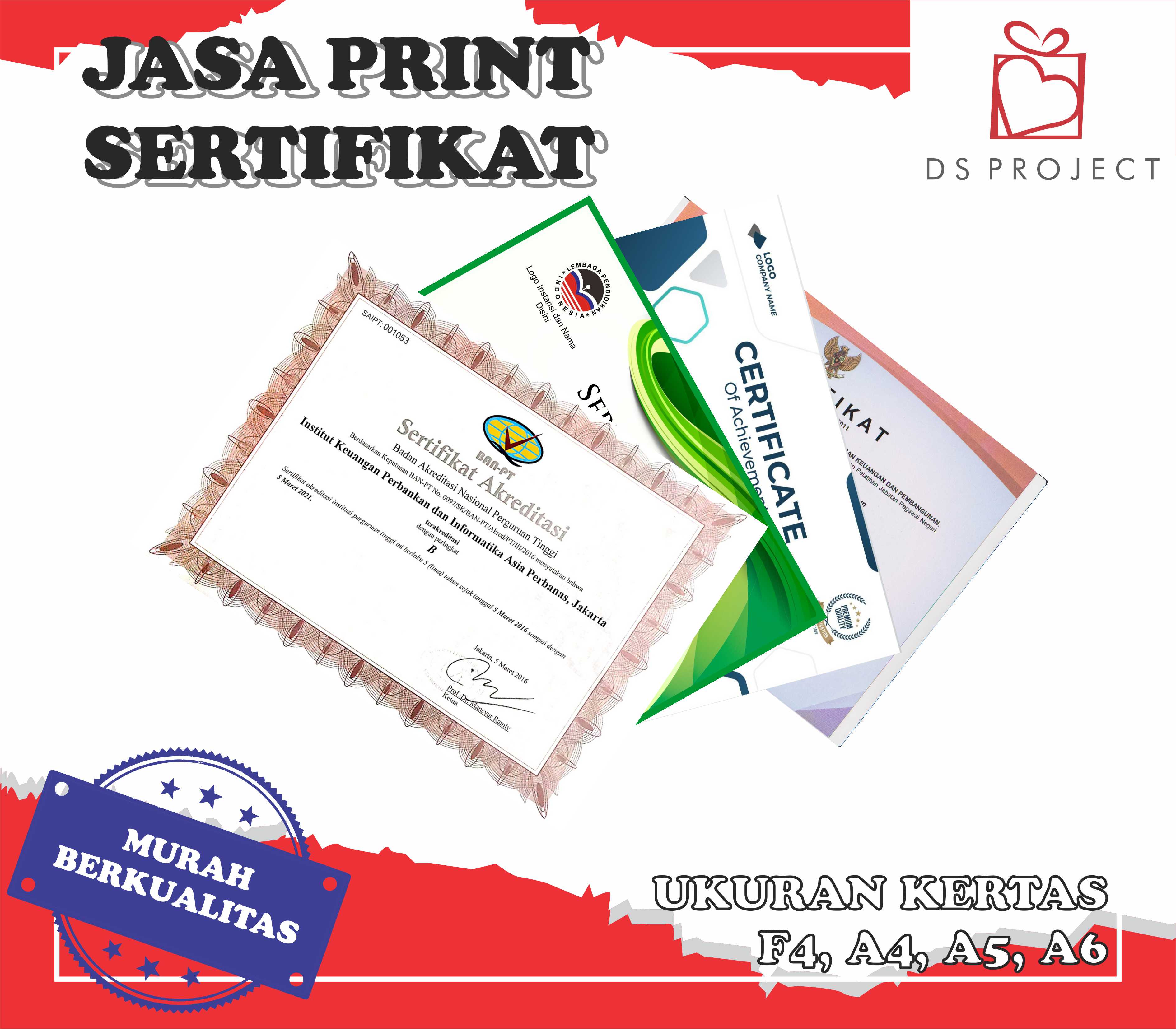 Cetak Sertifikat Piagam Penghargaan Kursus Aqiqah Custom Murah | Lazada ...