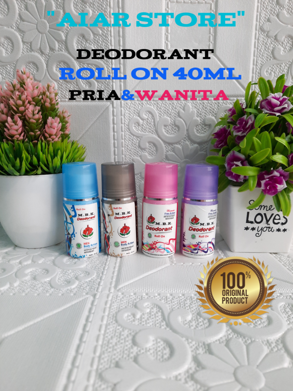 MBK DEODORANT PRIA DAN WANITA M.B.K ROLL ON 40 ML | Lazada Indonesia