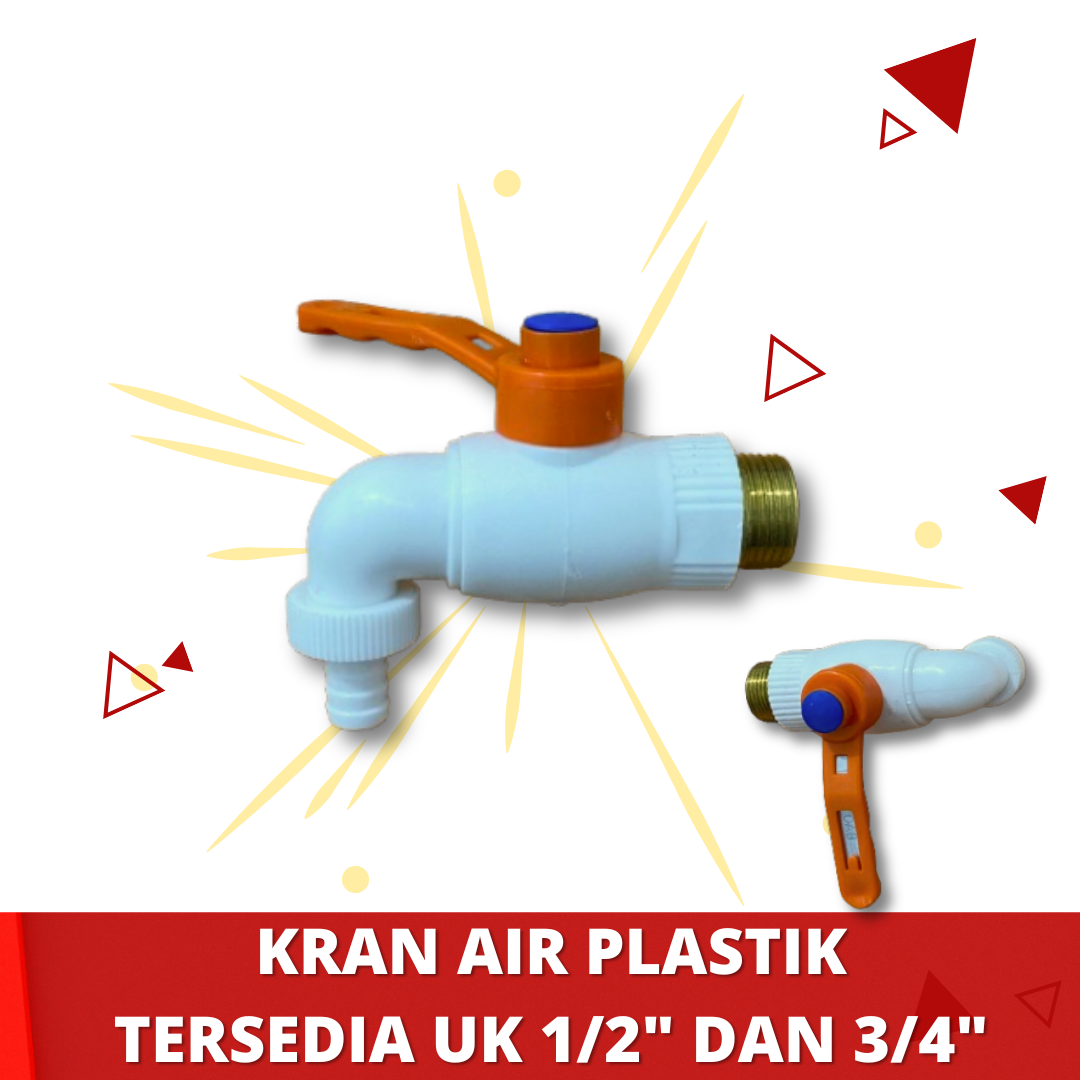 KRAN TAMAN / KERAN AIR PLASTIK GAGANG BESI LAPIS PVC ORANGE / KERAN AIR ...