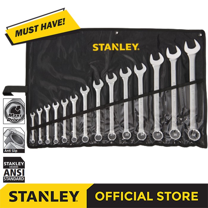 Stanley Combination Wrench Set / Kunci Ring Pas Set 14 Pcs STMT80944-8 ...