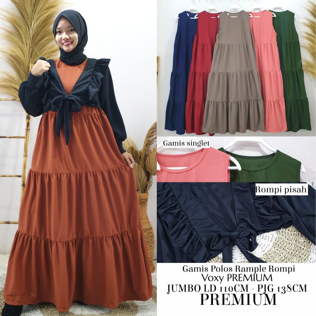 Gamis Rompi Model 3 Rample LD 120 Cm Jumbo ( Rompi Bisa Dilepas ) Voxy ...