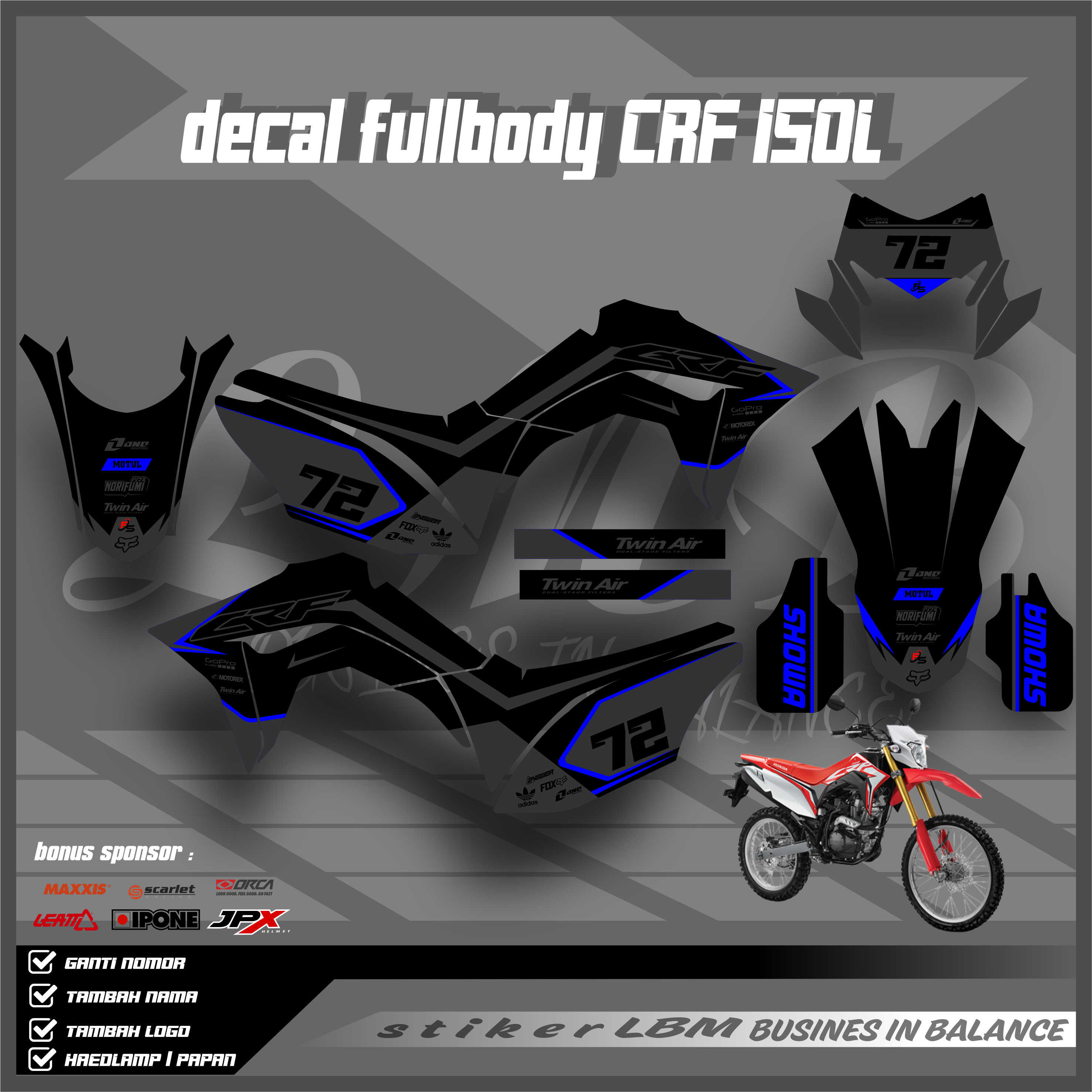decal stiker fullbody crf 150L simpel keren /DECAL CRF 150 L [BISA ...