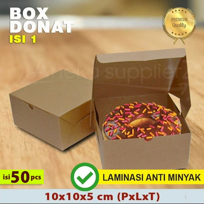 Kotak Box Donat KRAFT COKLAT - Isi 1 (100 pcs) | Lazada Indonesia