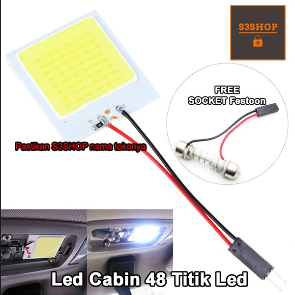 Lampu Kabin Plafon Interior 48 Chip LED Plasma COB Kijang Innova ...