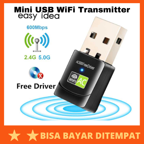 Mini USB WiFi Transmitter Receiver 802.11ac 600 Mbps / USB Connector ...
