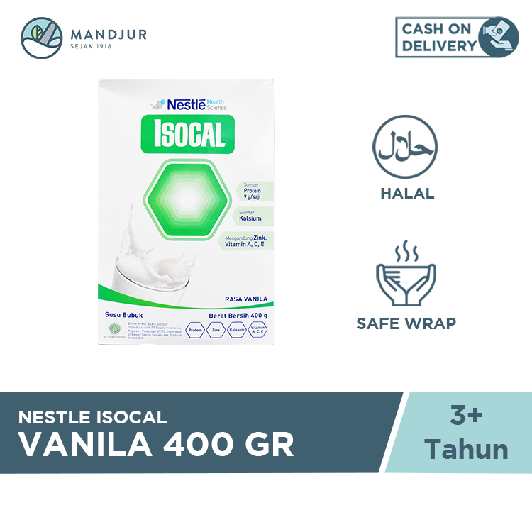 Isocal 400 Gram - Susu Tinggi Calcium Protein Zinc Vitamin | Lazada ...
