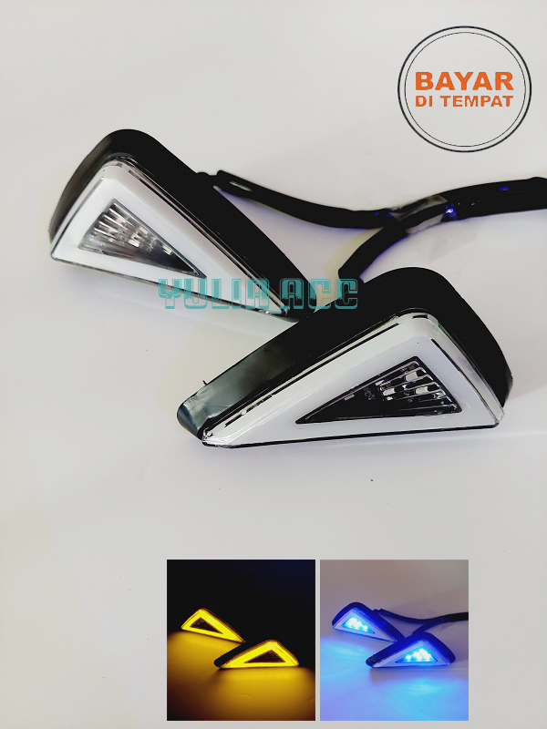 Lampu Sen Segitiga Tempel 2 Mode Lampu Senja Sein Diam 2 Warna LED Universal Motor | Lazada ...