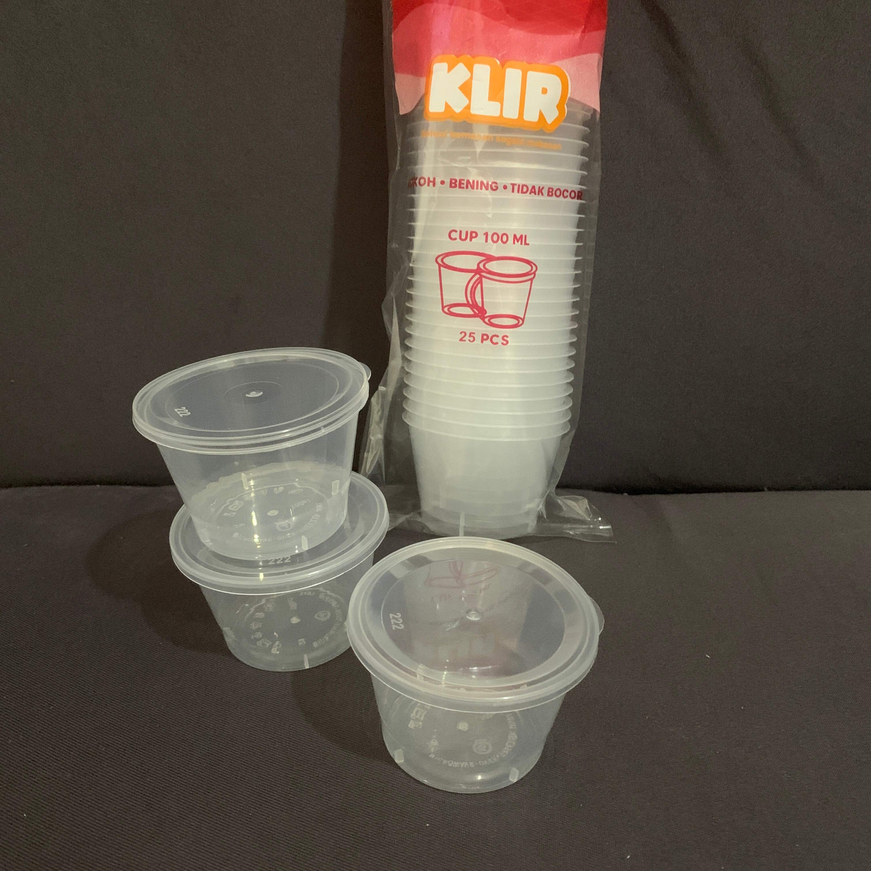 Puding cup / sauce cup / cup plastik thinwall klir 100 ml isi 25pcs | Lazada Indonesia
