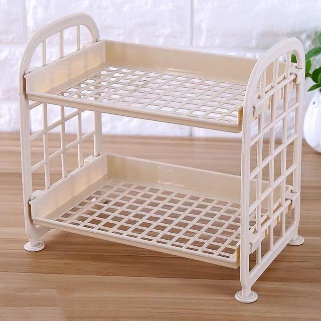 Rak Plastik Susun Mini / Rak 2 Susun Mini / Rak Meja Serbaguna | Lazada ...