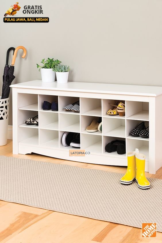 Rak Sepatu Minimalis Panjang 120 Cm Muat Sepatu 18 Pasang Lobang Media ...