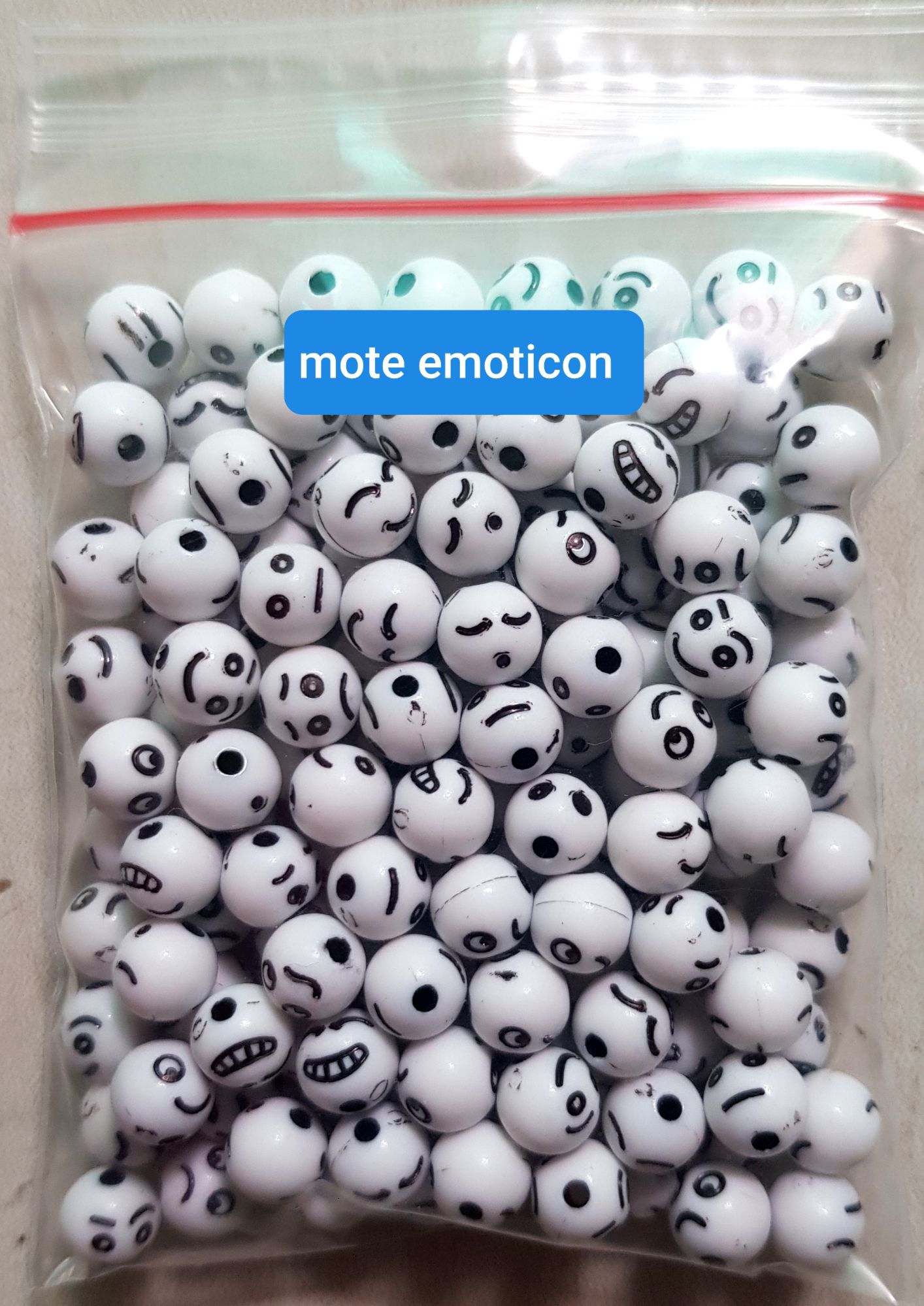 Mote Emoticon Bola Putih List Hitam-Mote Emot 30gram | Lazada Indonesia