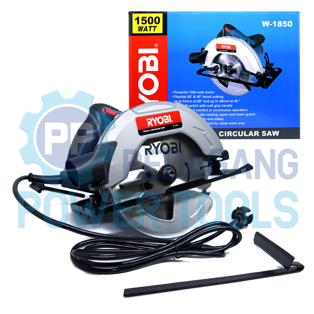 RYOBI CIRCULAR SAW 7 INCH MESIN CIRCLE GERGAJI POTONG KAYU W-1850 ...