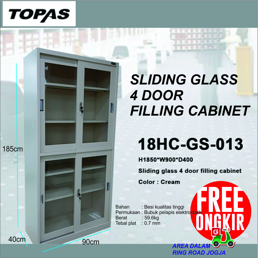 ALMARI BESI FILE CABINET SLIDING GLASS 4 DOOR FILLING CABINET TOPAS GS ...