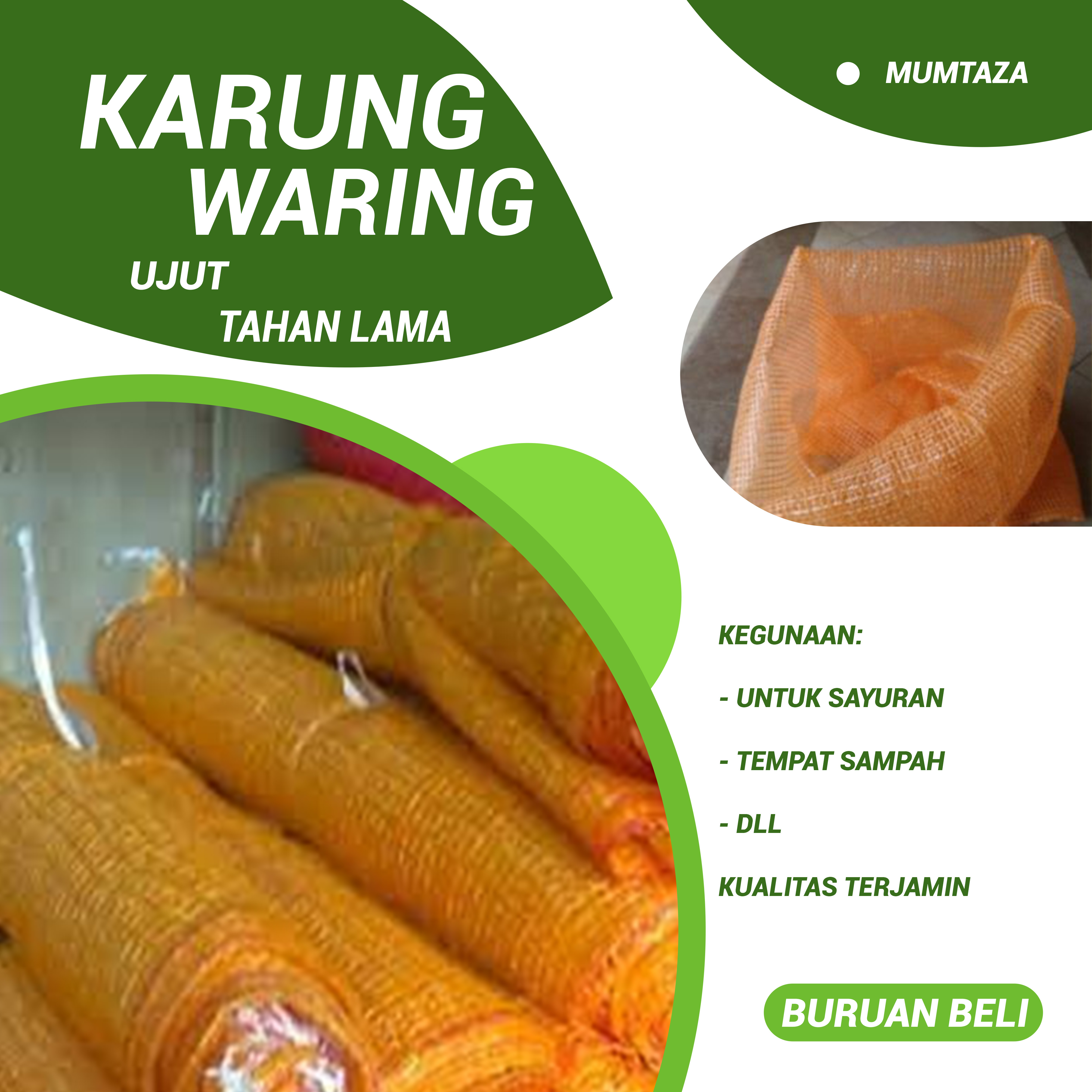 Karung Waring isi 10 Kondisi baru / karung kanit / karung kentang ...