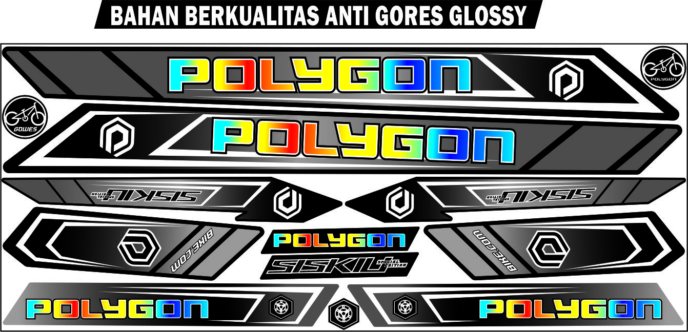 POLET POLYGON SEPEDA STICKER SET STRIPING SEPEDA POLYGON STICKER ...