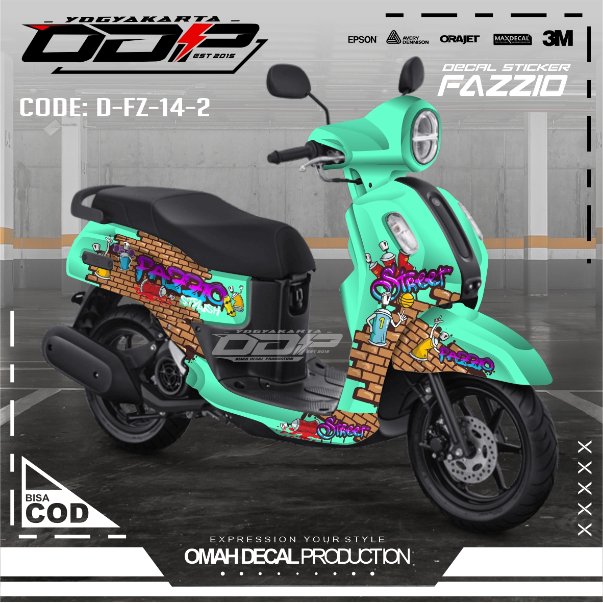 DECAL STICKER YAMAHA FAZIO FULL BODY DECAL MOTOR MOTIF TERBARU LUCU ...