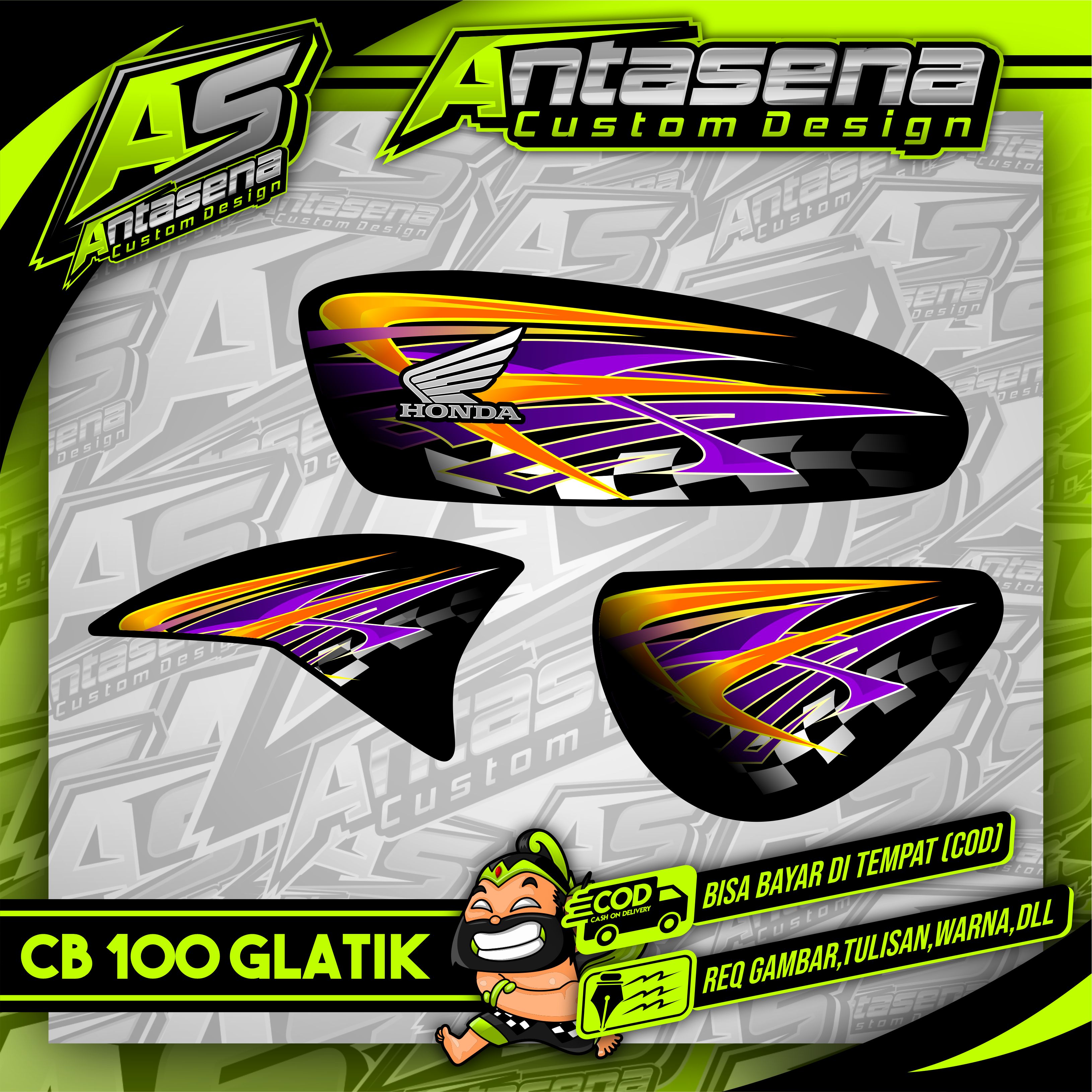 STRIPING CB 100 HEREX RACING STIKER MOTOR VARIASI HONDA CB 100 CB ...
