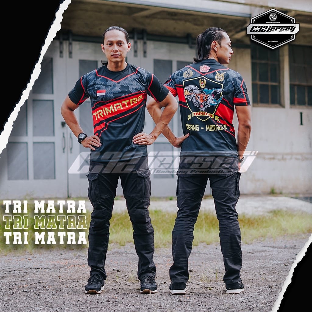 BAJU OLAHRAGA TNI ARMY TRIMATRA MERAH FULPRIN SUBLIME JERSEY BANDUNG # ...