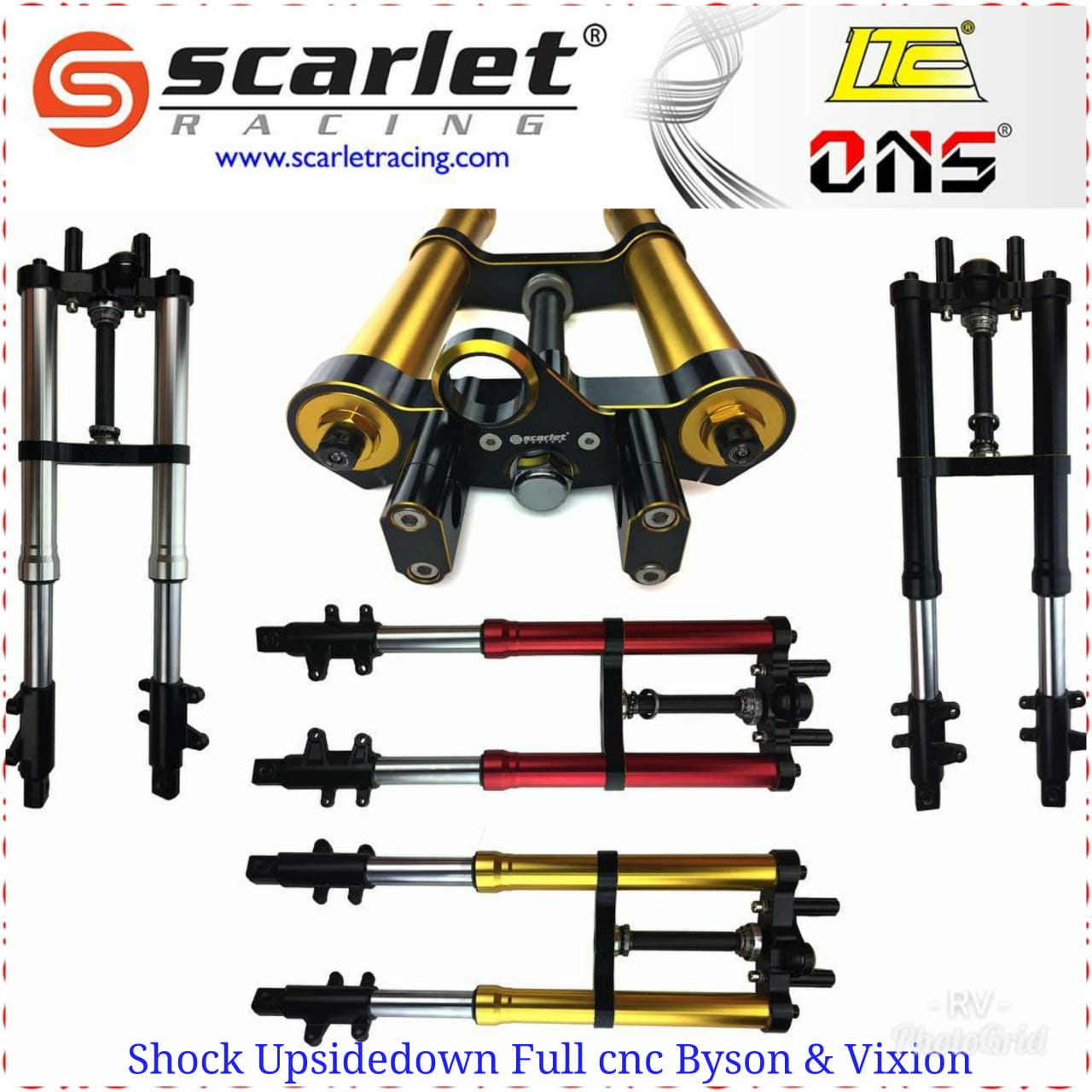 SHOCK USD UPSIDE DOWN / SHOCK DEPAN + SEGITIGA BYSON HITAM SCARLET RACING | Lazada Indonesia