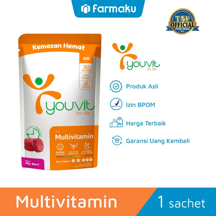 Youvit Multivitamin Dewasa Gummy 30 Day Sachet | Lazada Indonesia