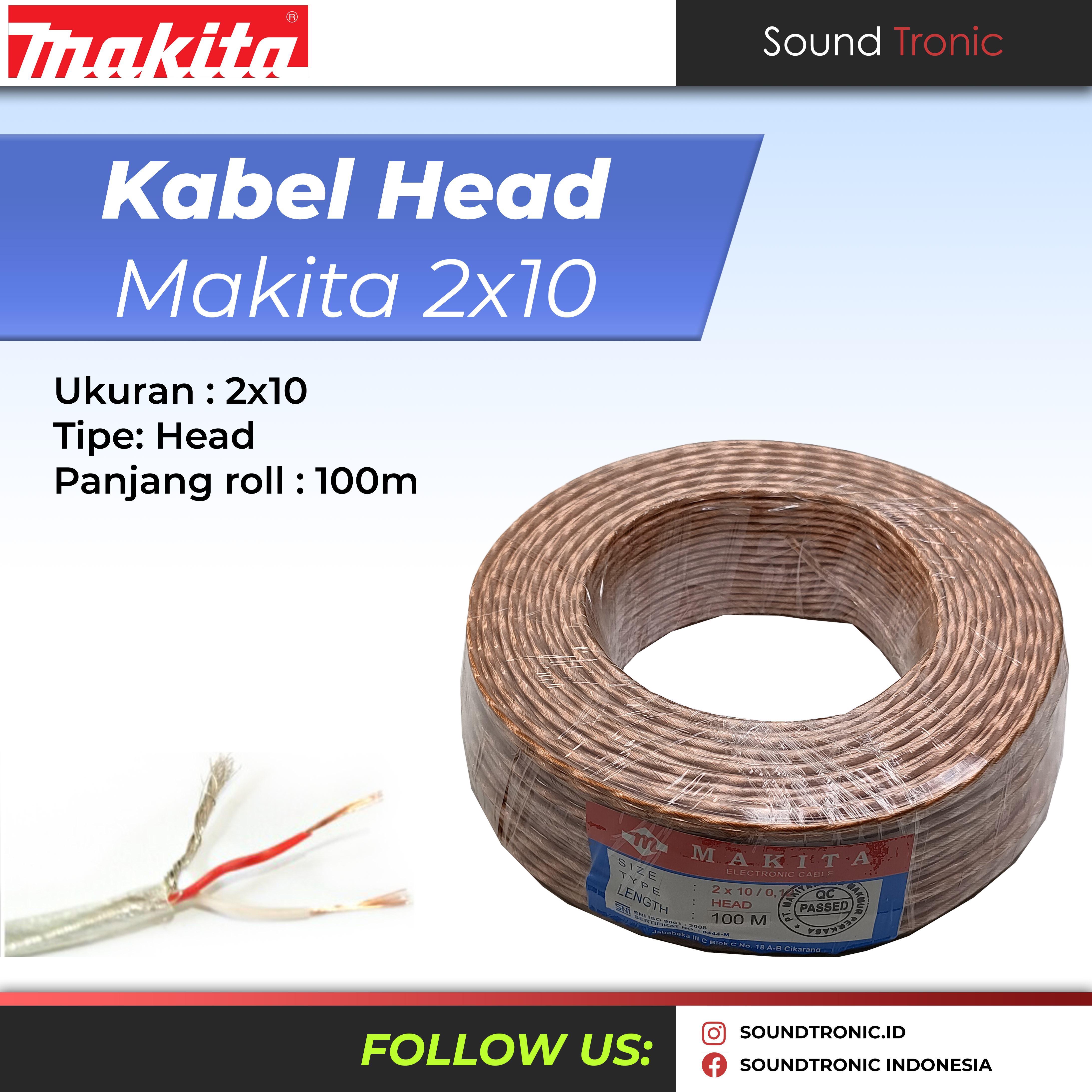 Kabel Head Stereo 2x10 Makita Tembaga Murni (100m) | Lazada Indonesia