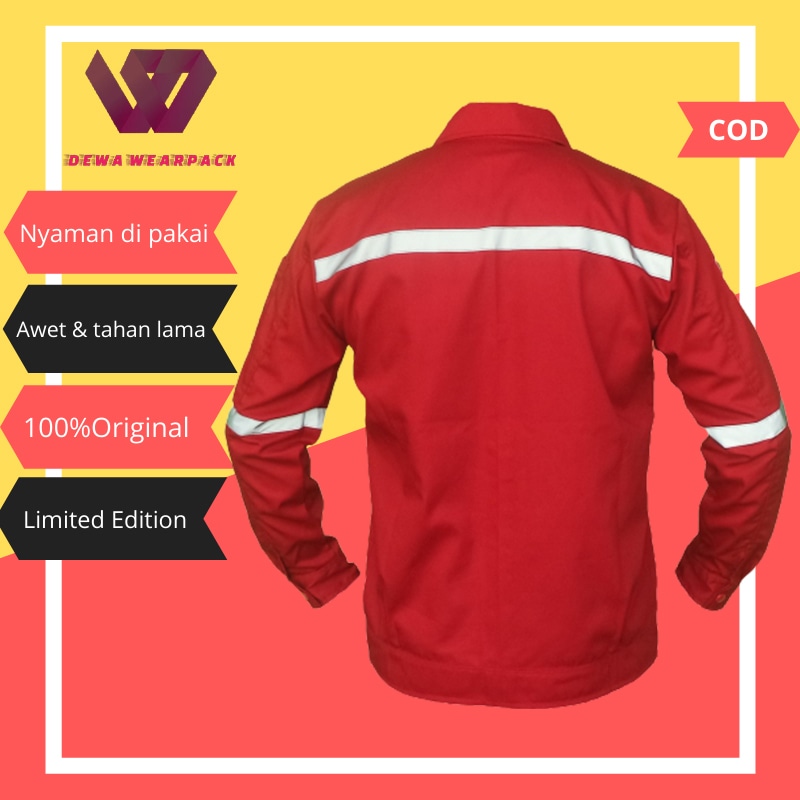 Wearpack Safety kemeja atasan warna merah polos | Lazada Indonesia