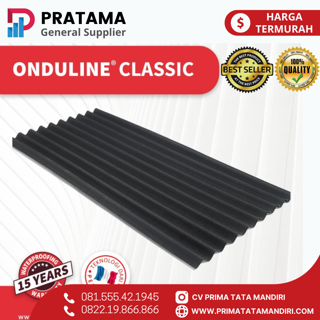ONDULINE CLASSIC atap bitumen 95 x 200 CM ( HARGA PABRIK / LEMBAR ...