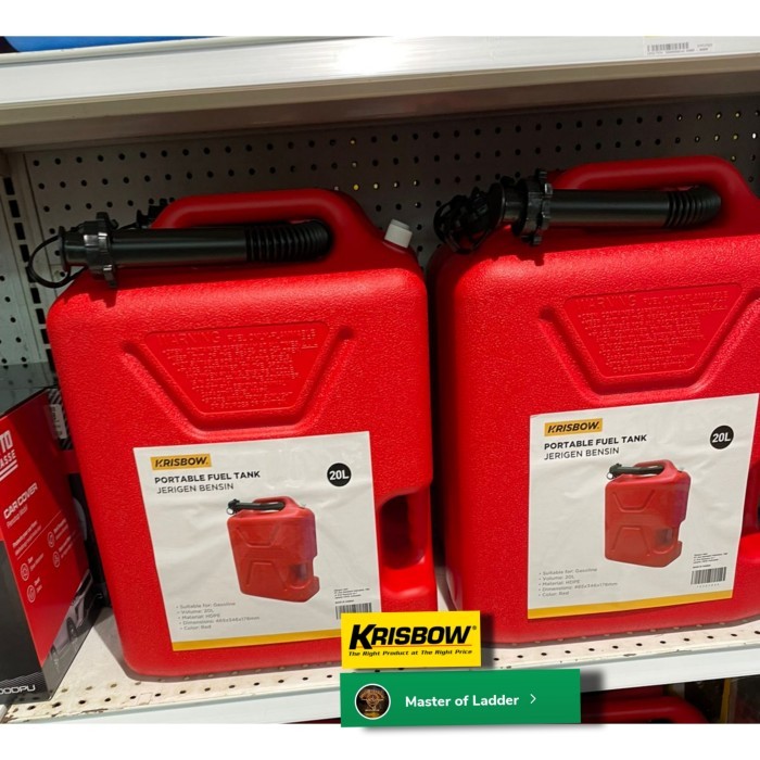 Jerigen Jerry Can BBM Bensin Solar HDPE 20L R - Bahan Bakar - KRISBOW ...