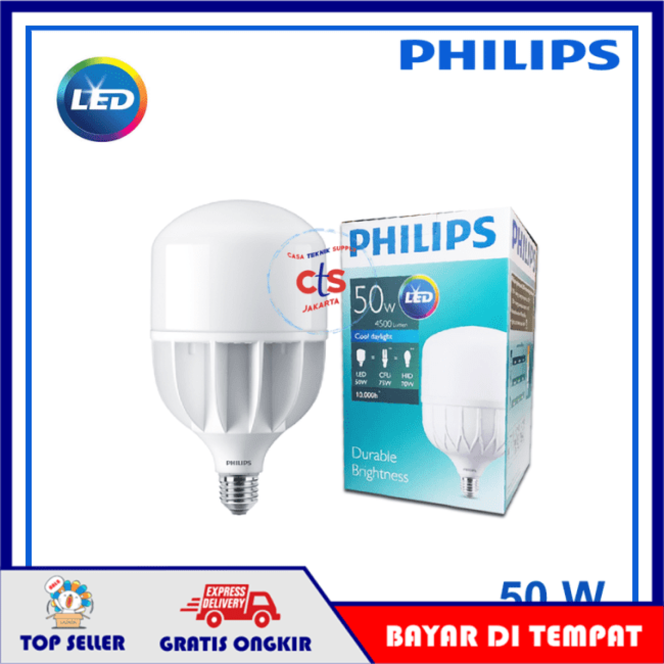 Lampu LED Philips TFORCE 50 Watt (Putih) E27 | Lazada Indonesia