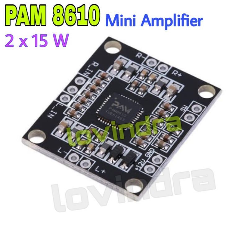 PAM8610 Mini Amplifier Modul 12V 3A Stereo Dual Channel 2x15 watt Class ...