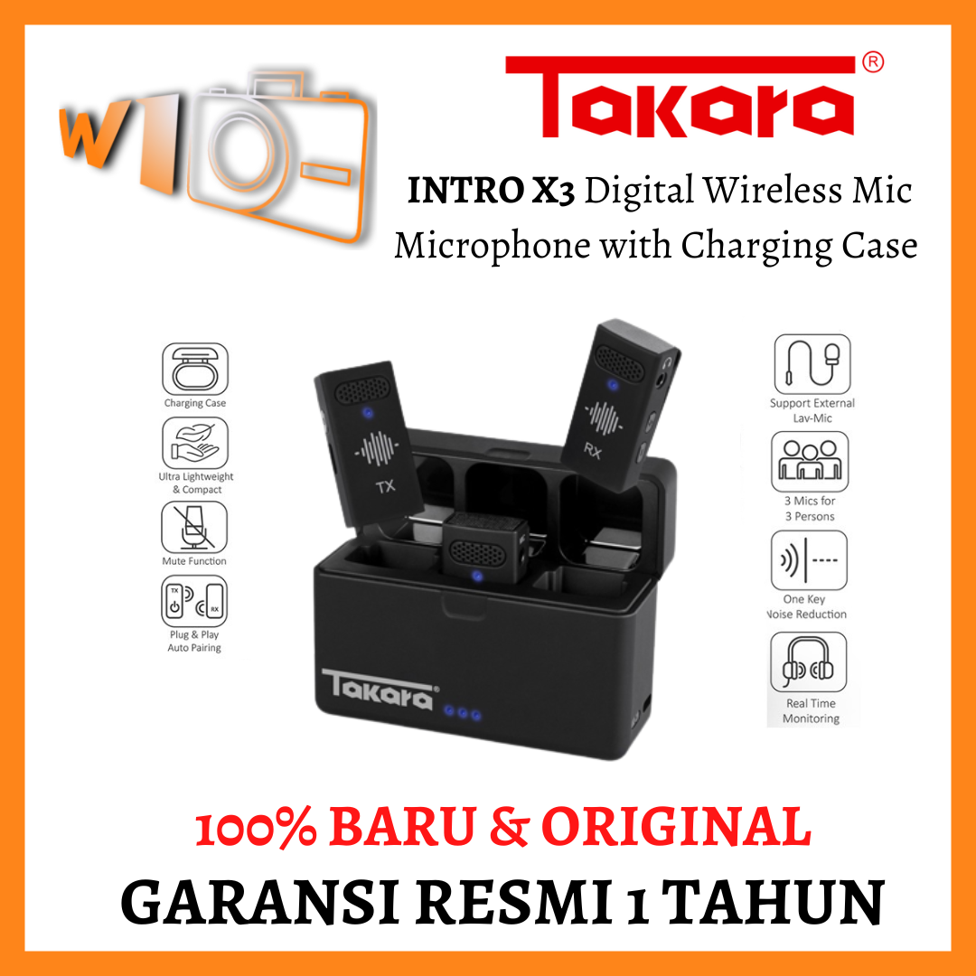 Takara INTRO X3 Digital Wireless Mic Microphone with Charging Case ...