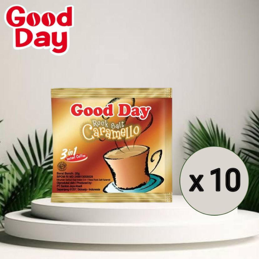 Good Day 3 in 1 Rock Salt Caramello 20 g x 10 Sachet / 1 Renceng ...
