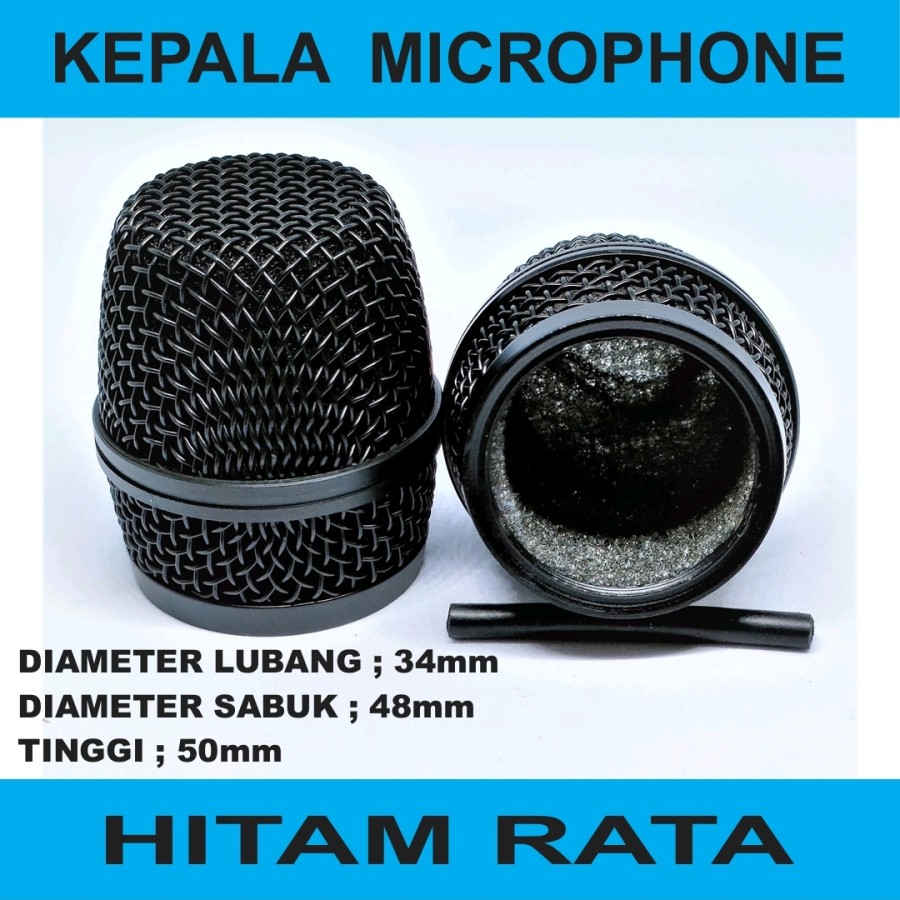 KEPALA TUTUP GRIL MIC MICROPHONE BESI - Hitam | Lazada Indonesia