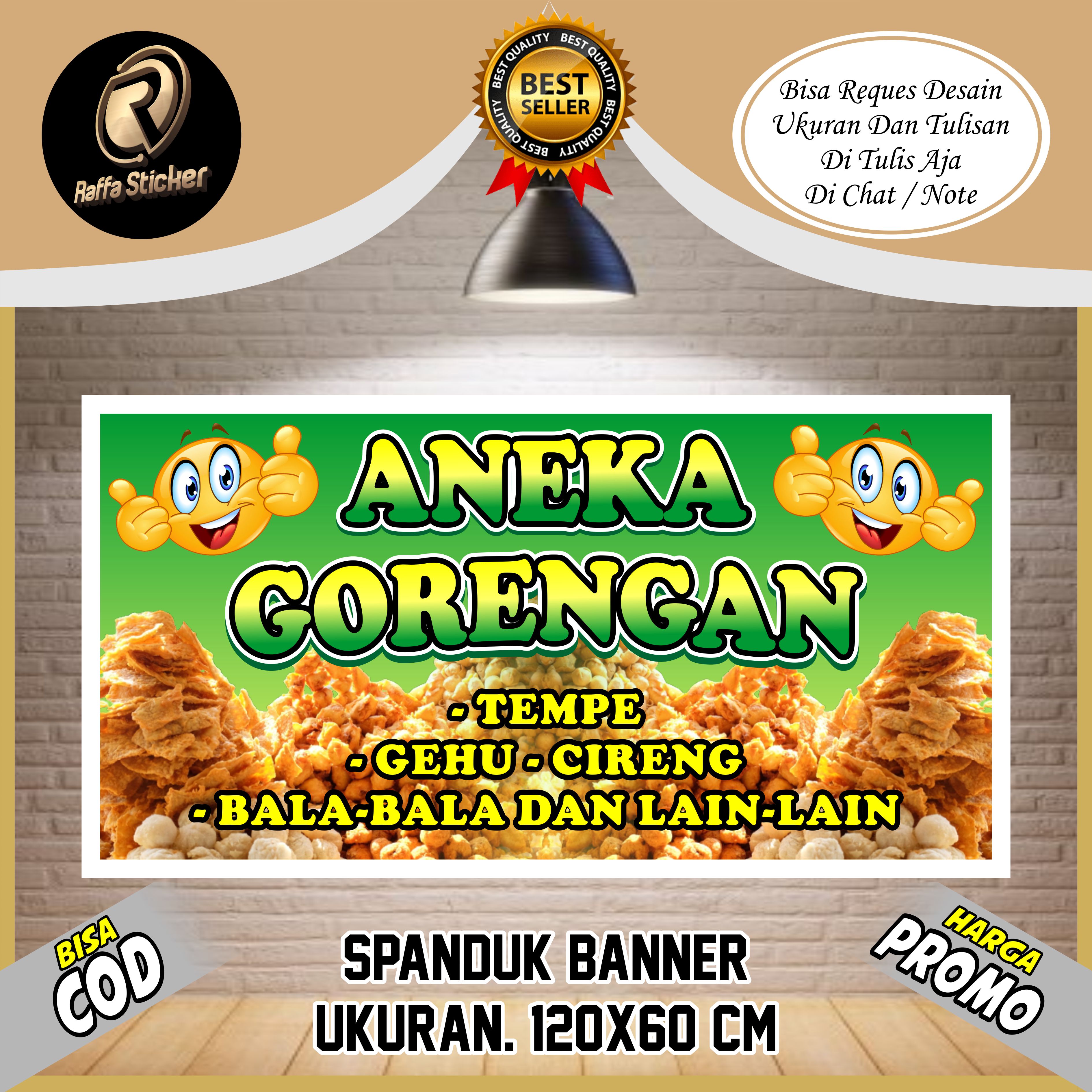 Spanduk Banner Aneka Gorengan Ukuran 120x60 Cm Bisa Cod Bayar Di tempat ...