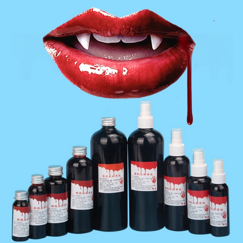 Fake blood bottle plasma darah palsu properti cosplay vampir botol ...
