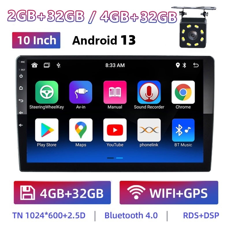 7/9/10 inch IPS Screen Head Unit mobil/tv 4+32G Android 12 Mobil Radio ...