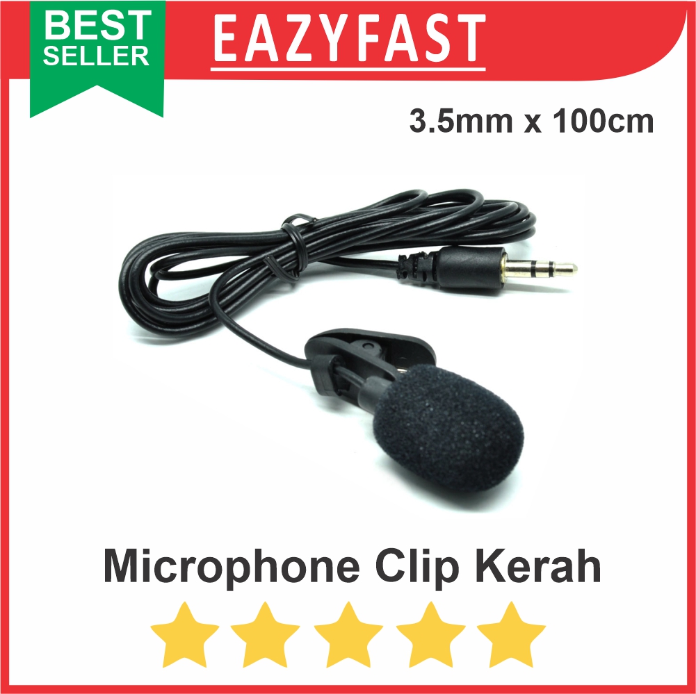 Mic Kerah Kabel Collar Microphone + Clip Jepit Google Voice Laptop MC ...