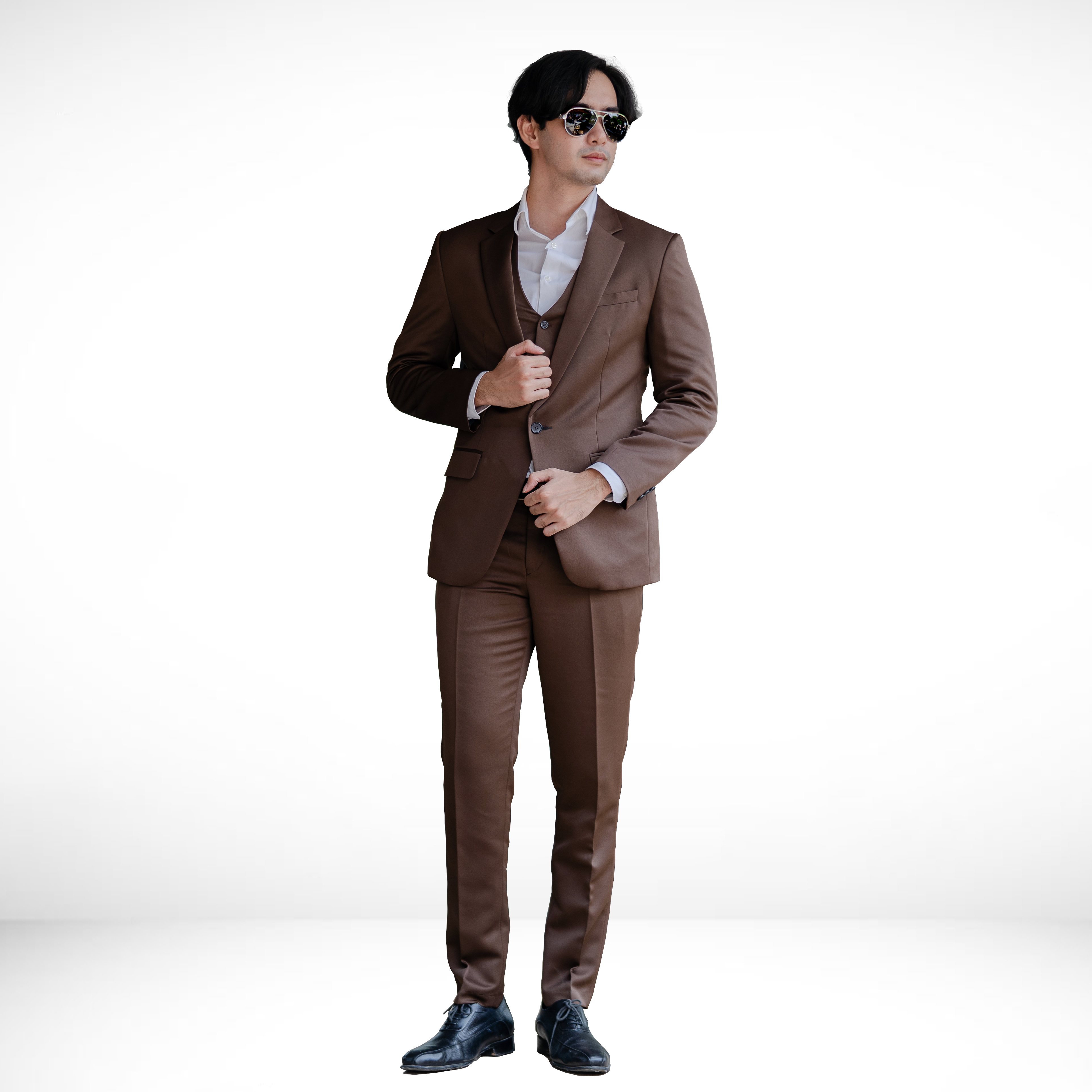 Setelan Jas Celana dan Rompi Pria - Jas Pria Coklat - Slim Fit - High ...
