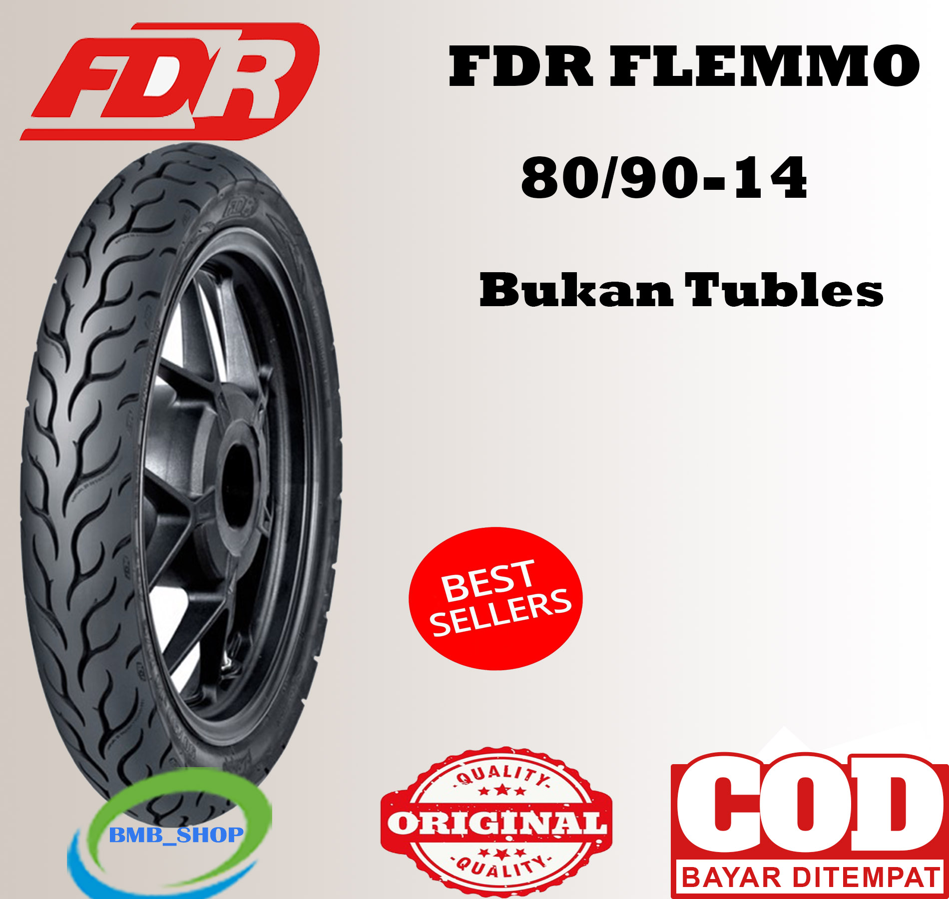 Ban Motor FDR Flemmo 80/90 ring 14 Tubetype bukan Tubeless untuk motor ...