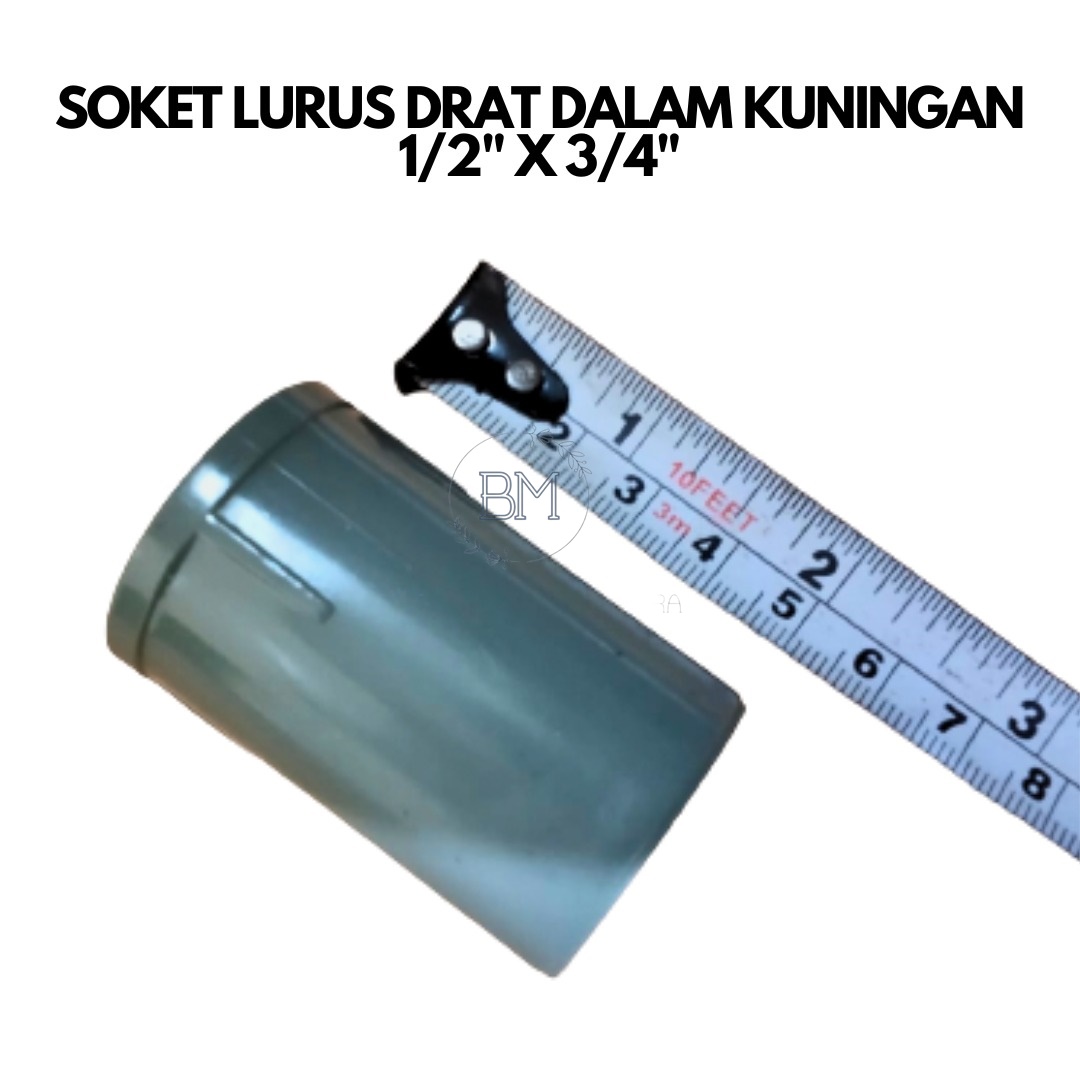 BMS - Sock Drat Dalam Aw 1/2" inch Kuningan / Soket Lurus / Soket ...