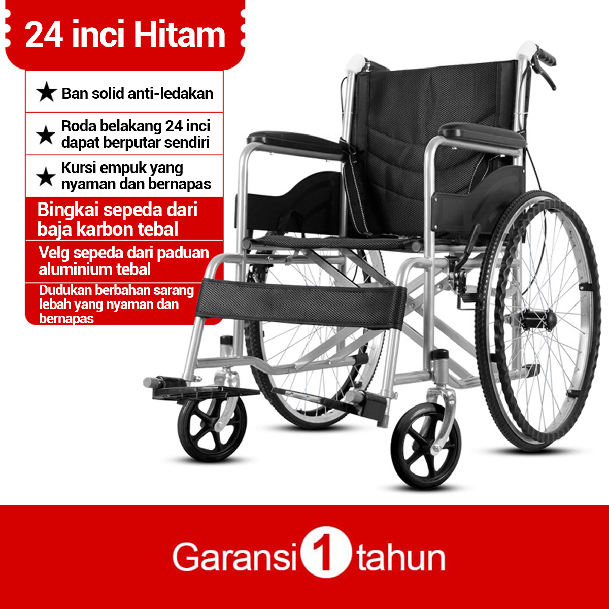 Kursi Roda Lipat Portable Traveling Kursi Roda Medis Wheel Chair Kursi roda trevel Kursi roda ...