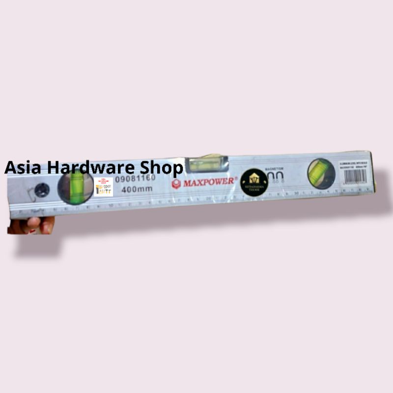 MAXPOWER Waterpass Waterpas Magnet 40cm 16 Inch Inci Aluminium Level ...