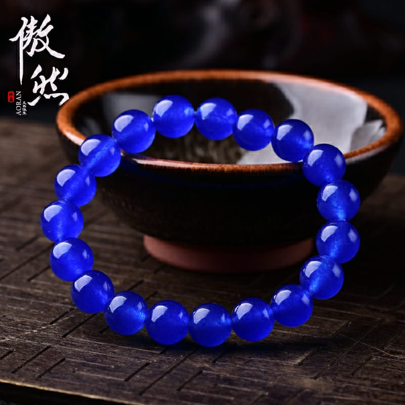Gelang Batu Giok Warna Ungu Tua / Gelang Giok Kesehatan Pria dan Wanita ...