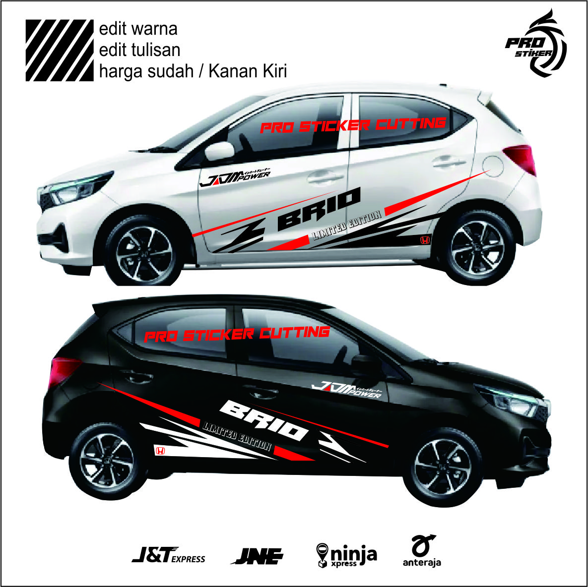 stiker mobil honda brio sticker list bodi samping brio terbaru | Lazada ...