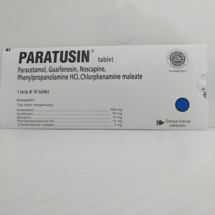 Paratusin tablet per strip obat demam batuk pilek lengkap dewasa ...