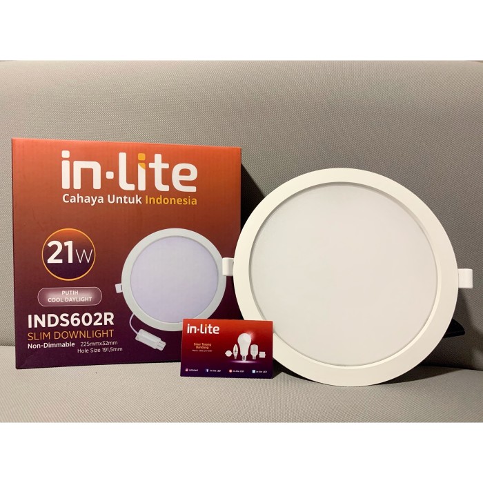 LAMPU LED PLAFON INLITE SLIM DOWNLIGHT 21W 21 WATT - INDS602R | Lazada ...