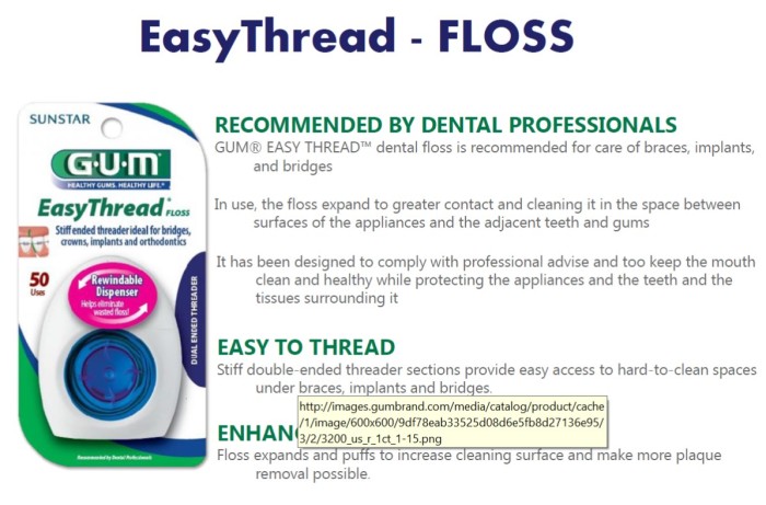 Dental Floss Gum EasyThread Benang Gigi | Lazada Indonesia