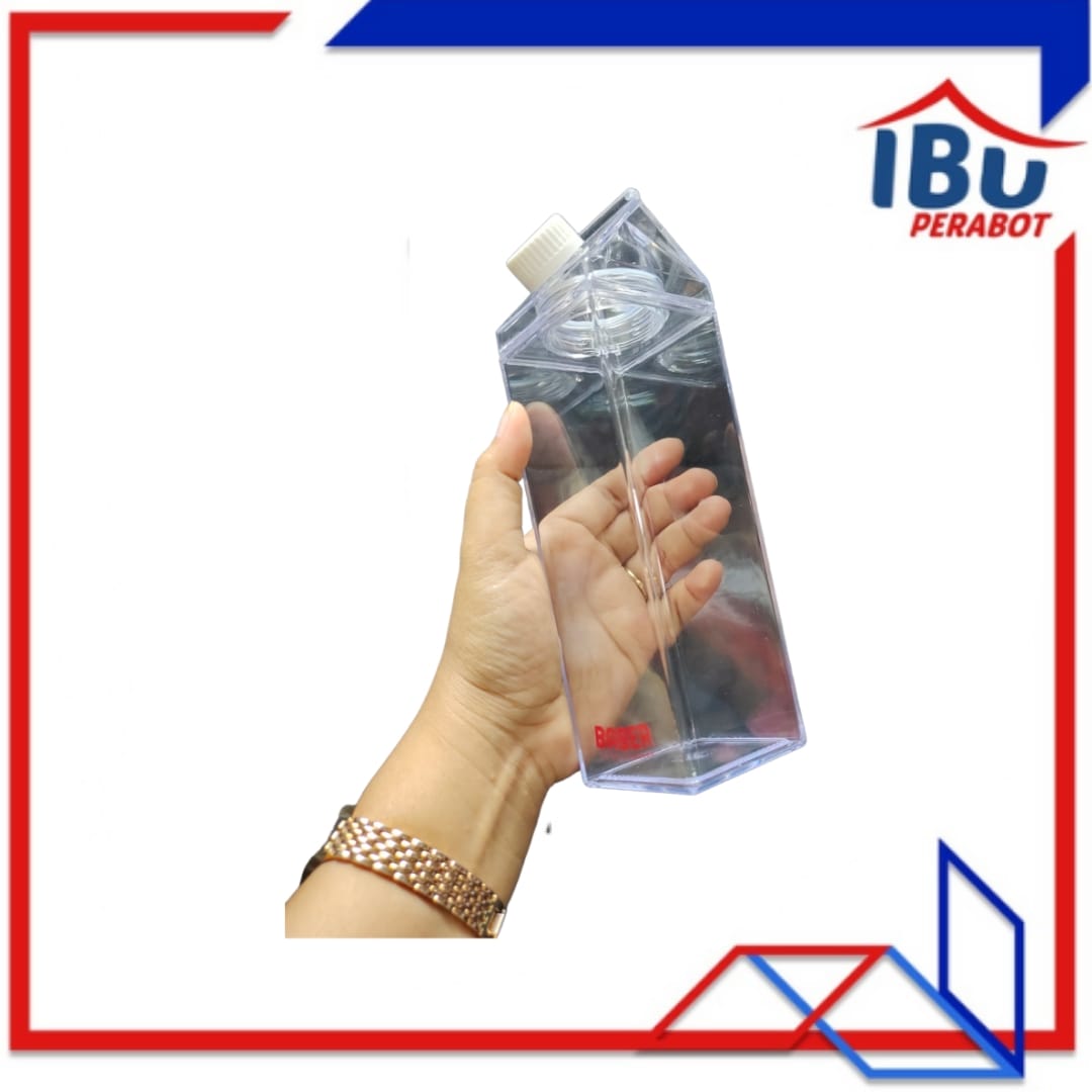 BOTOL MILK / botol minum kotak transparant 500ml minimalis | Lazada ...